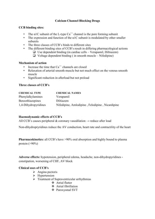 Calcium Channel Blocking Drugs | DOCX | Chemistry | Science