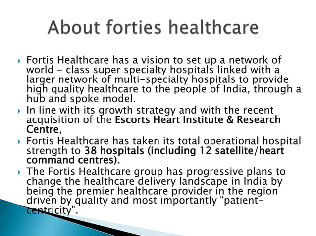 fortis healthcare | PPTX