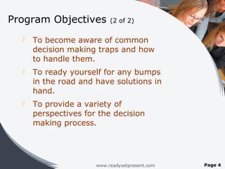 Decision Making PowerPoint PPT Content Modern Sample | PPT
