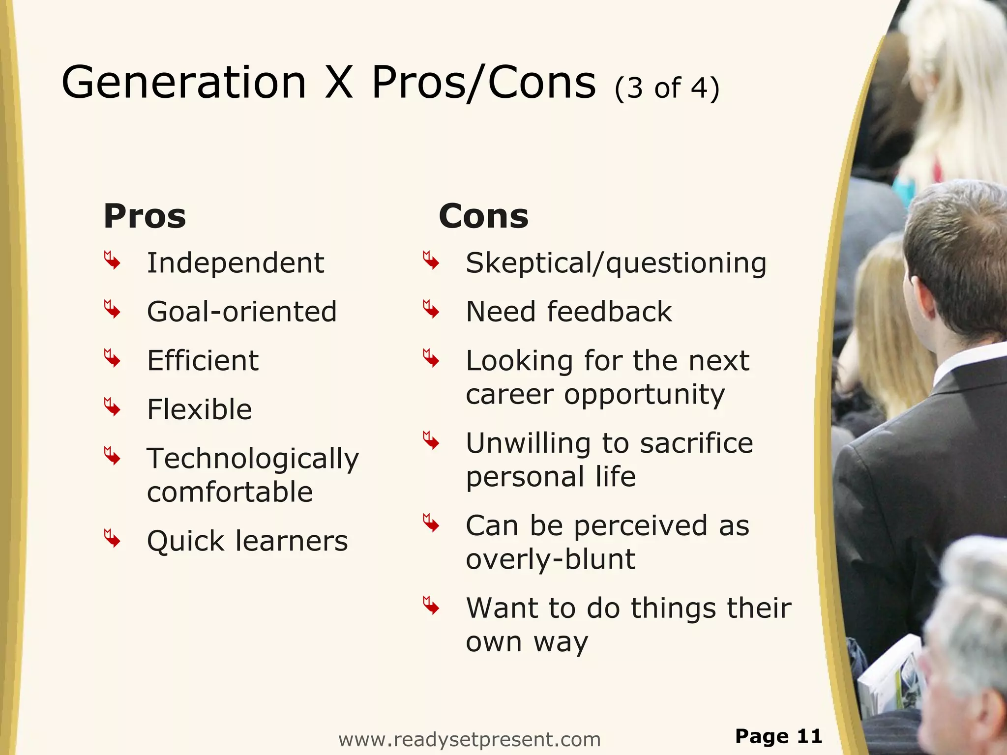 Generations at Work PowerPoint PPT Content Modern Sample | PPT