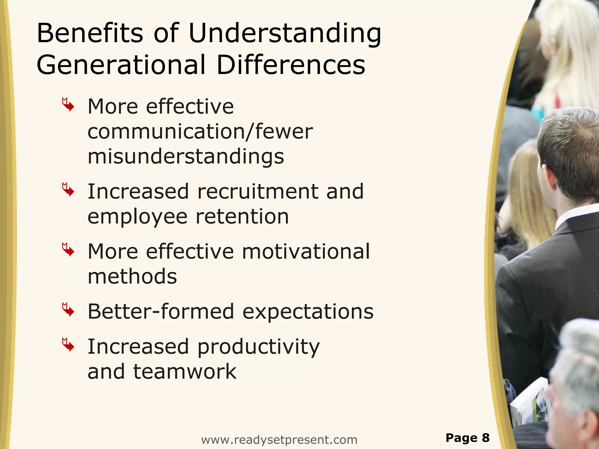 Generations at Work PowerPoint PPT Content Modern Sample | PPT