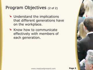 Generations at Work PowerPoint PPT Content Modern Sample | PPT