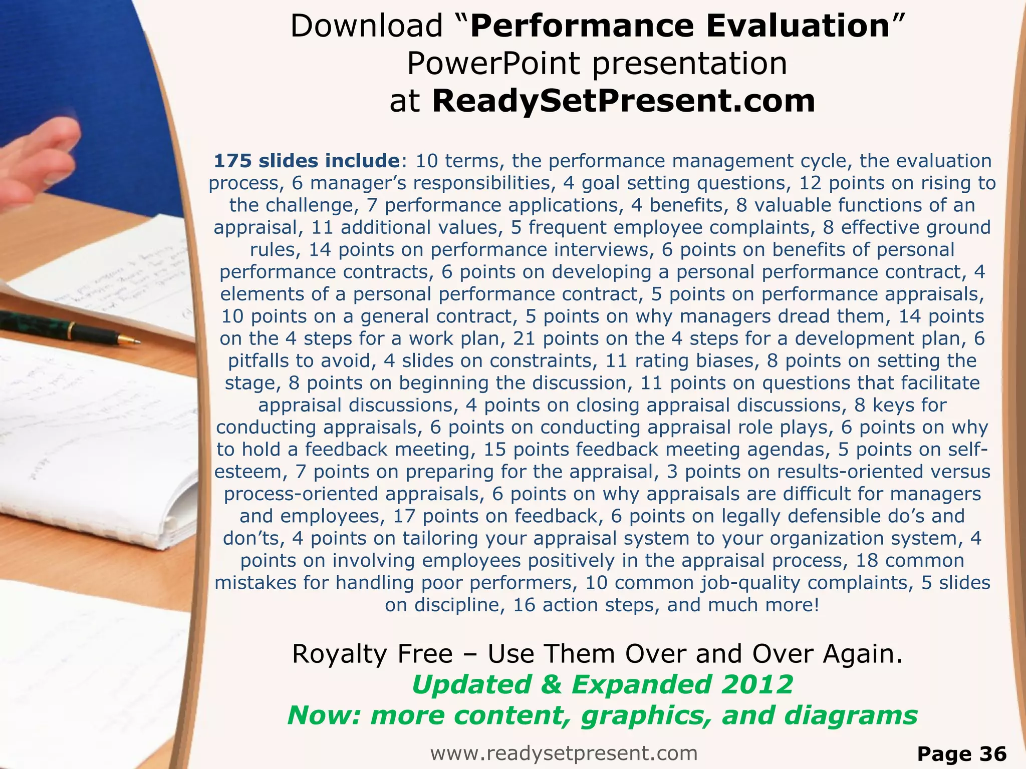 Performance Evaluation Powerpoint Ppt Content Modern Sample Ppt