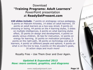 Training Adult Learners PowerPoint PPT Content Modern Sample | PPT