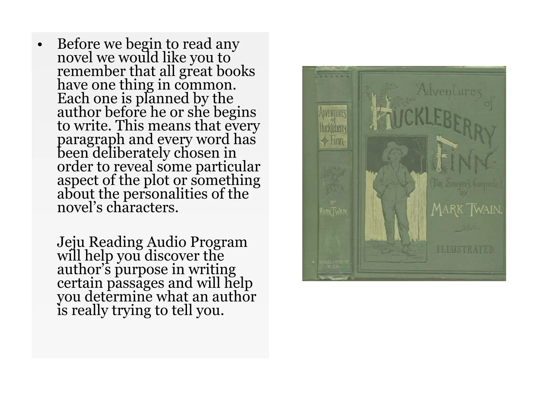 Huckleberry Finn_Chapter 1 | PPT