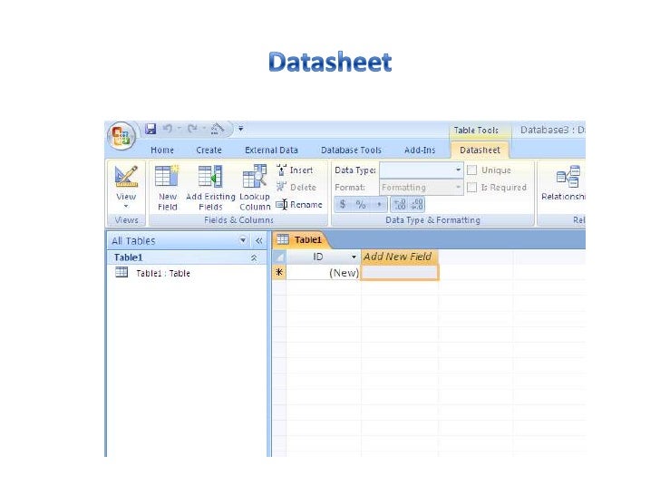 How to create a Microsoft Access 2007 Database