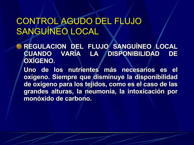 Control del Flujo Sanguineo | PPT