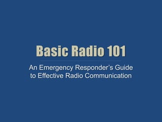 Module 1: Intro to Radio Basics -- for Trainers | PPTX
