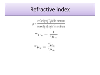 Ray Optics Formulaes | PPTX
