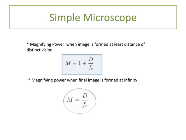 Ray Optics Formulaes