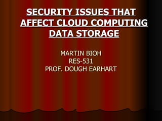 Security with Cloud Computing | PPT