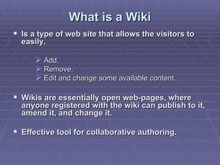 What is Wiki | PPT | Free Download