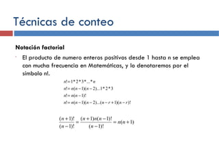 Tecnicas de conteo | PPT