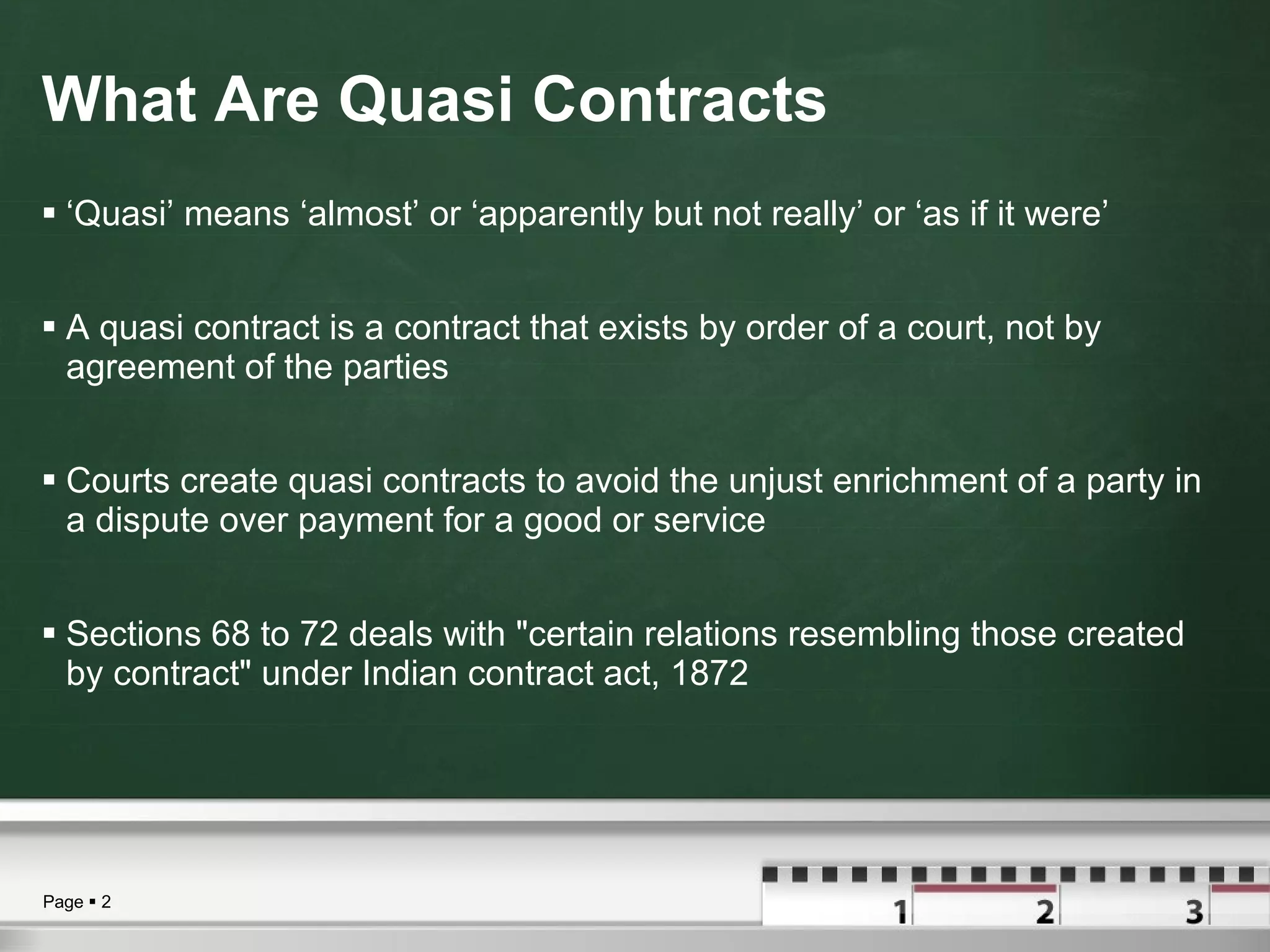 Quasi Contracts - Business Law | PPT