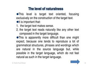Levels of Translating, by Dr. Shadia Yousef Banjar | PDF