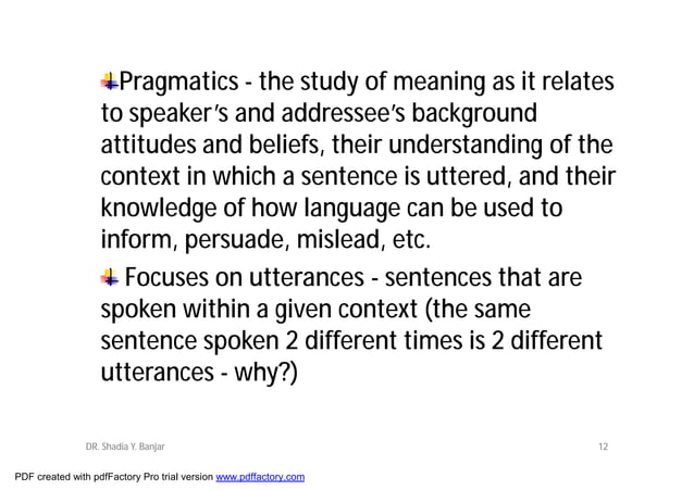 Pragmatics: Introduction | PDF