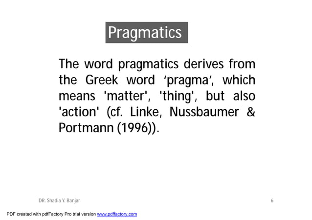 Pragmatics: Introduction | PDF