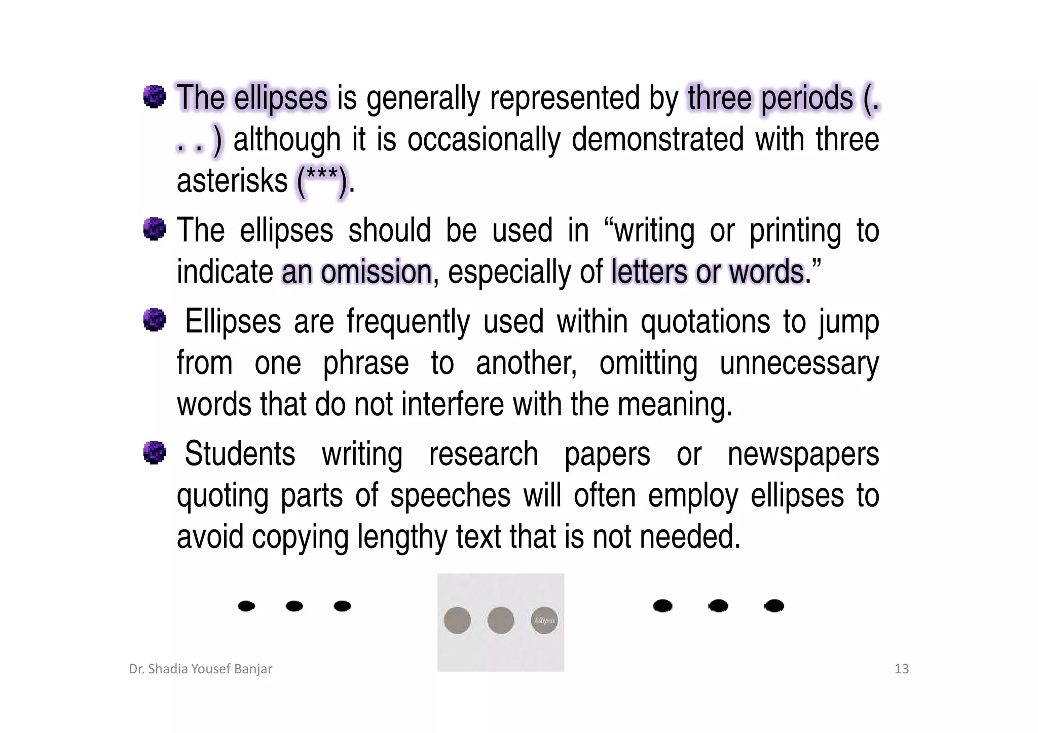 PUNCTUATION MARKS, by Dr. Shadia Y. Banjar | PDF