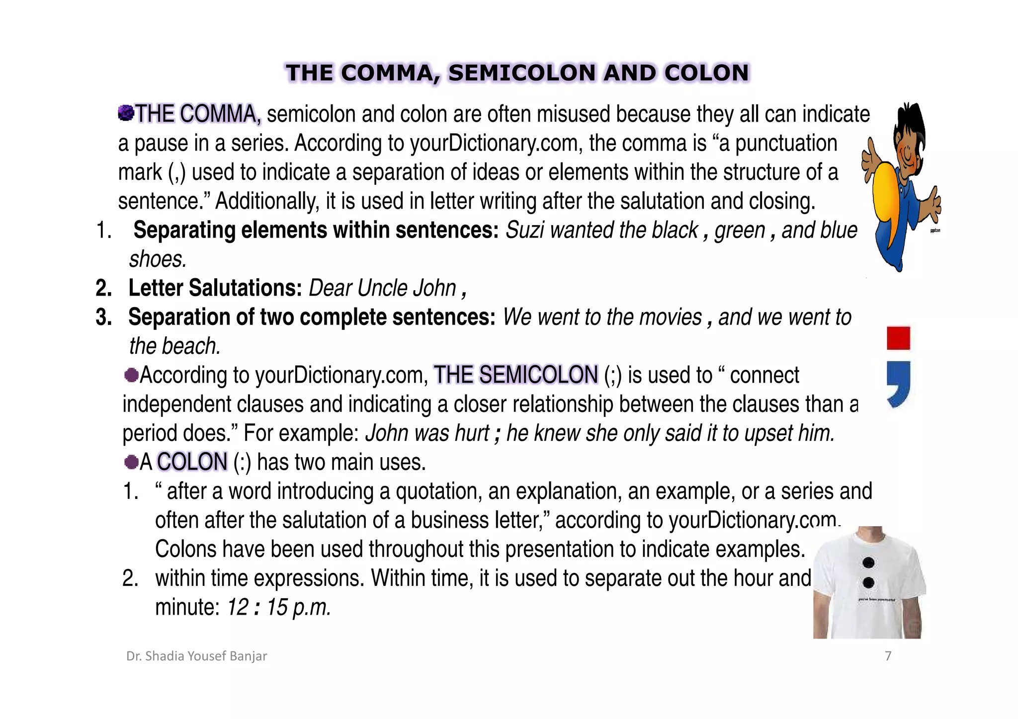 PUNCTUATION MARKS, by Dr. Shadia Y. Banjar | PDF