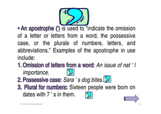 PUNCTUATION MARKS, by Dr. Shadia Y. Banjar | PDF
