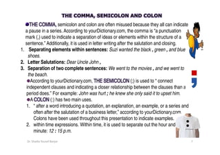 PUNCTUATION MARKS, by Dr. Shadia Y. Banjar | PDF