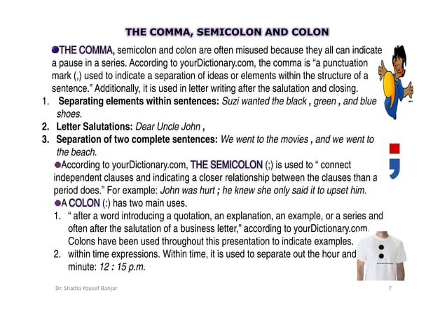 PUNCTUATION MARKS, by Dr. Shadia Y. Banjar | PDF