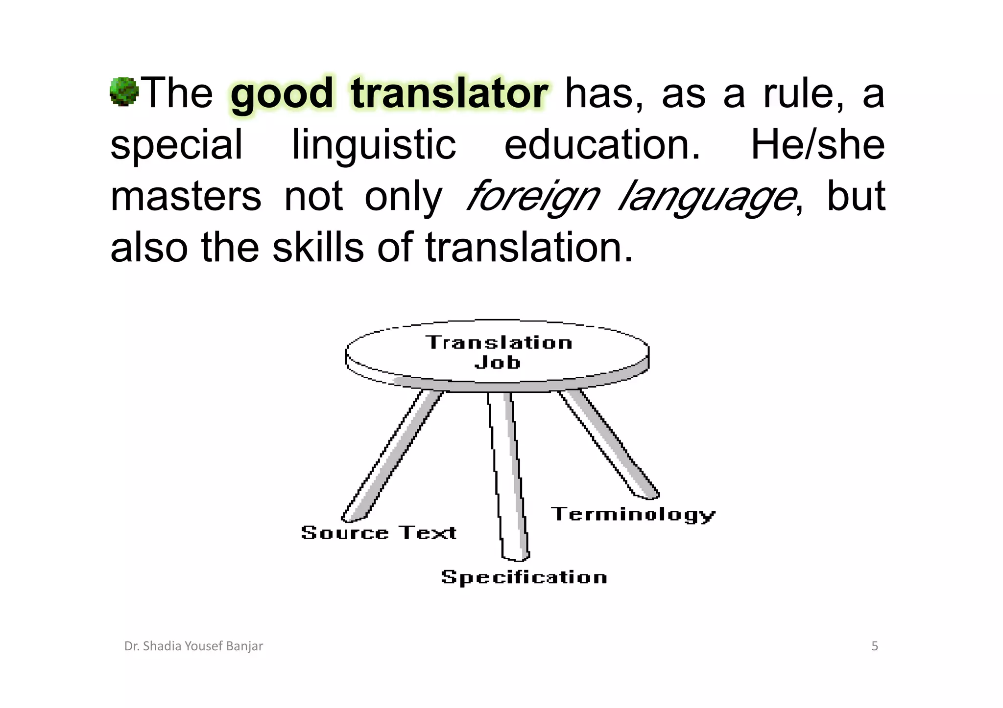 The qualities of a good translator, by Dr. Shadia Y. Banjar | PDF