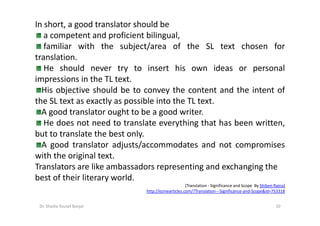 The qualities of a good translator, by Dr. Shadia Y. Banjar | PDF ...