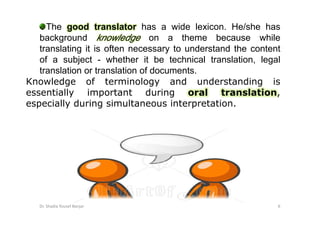 The qualities of a good translator, by Dr. Shadia Y. Banjar | PDF