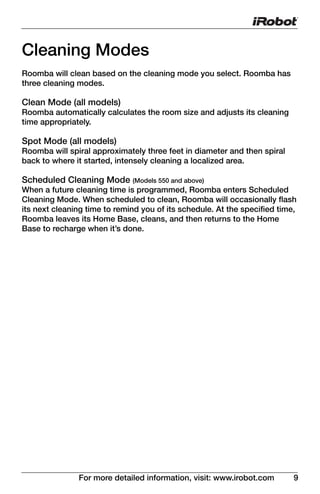 C:\Documents And Settings\Czhang\Desktop\Roomba 500 Series Manual | PDF