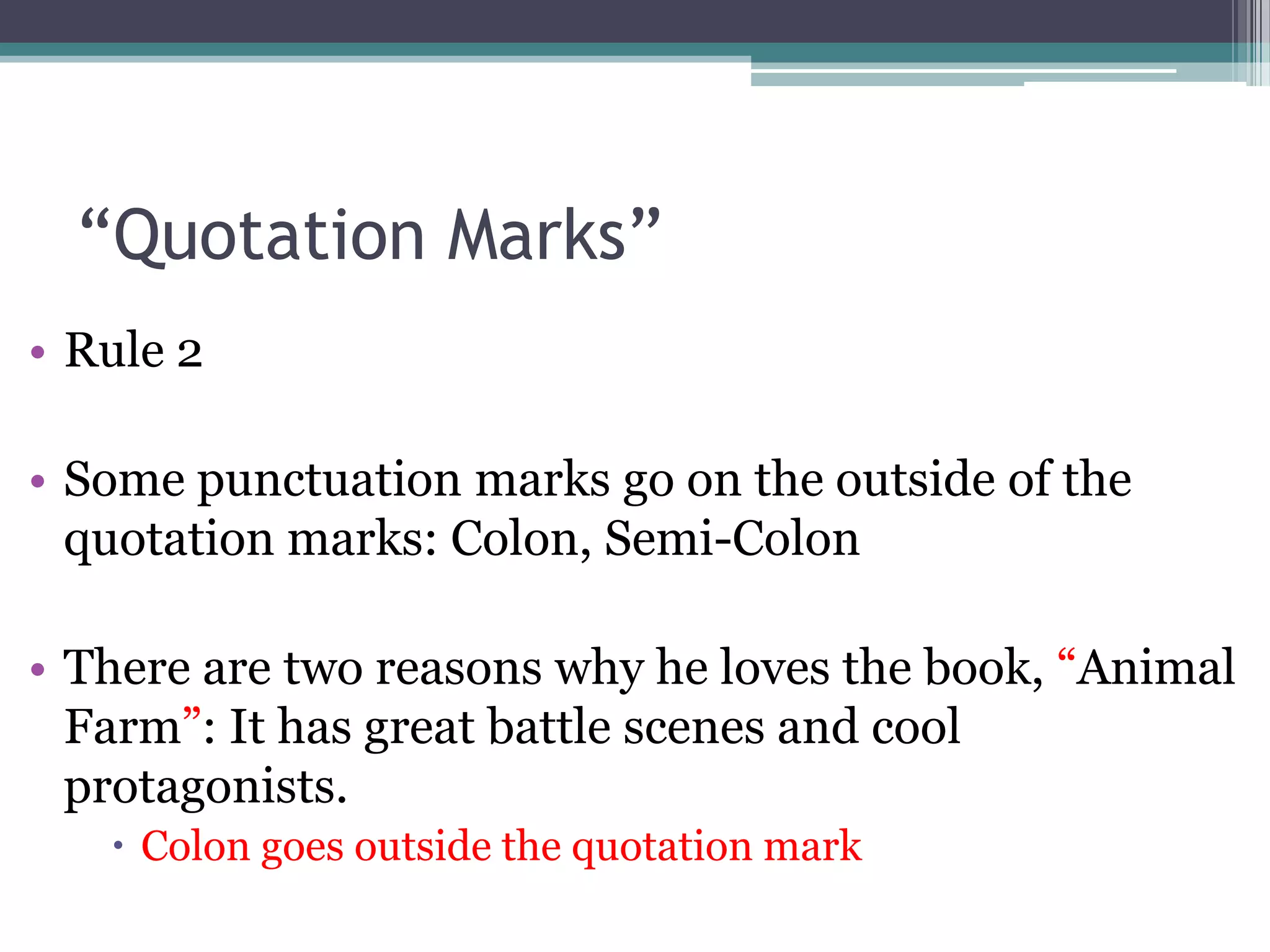 Punctuation - Quotation Marks | PPTX