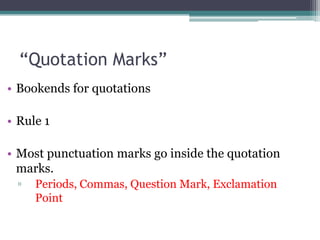 Punctuation - Quotation Marks | PPTX