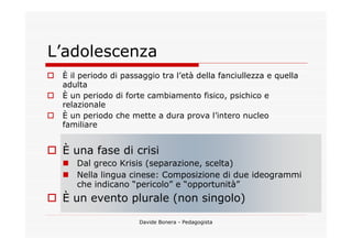 Adolescenza e comporamenti a rischio | PPT