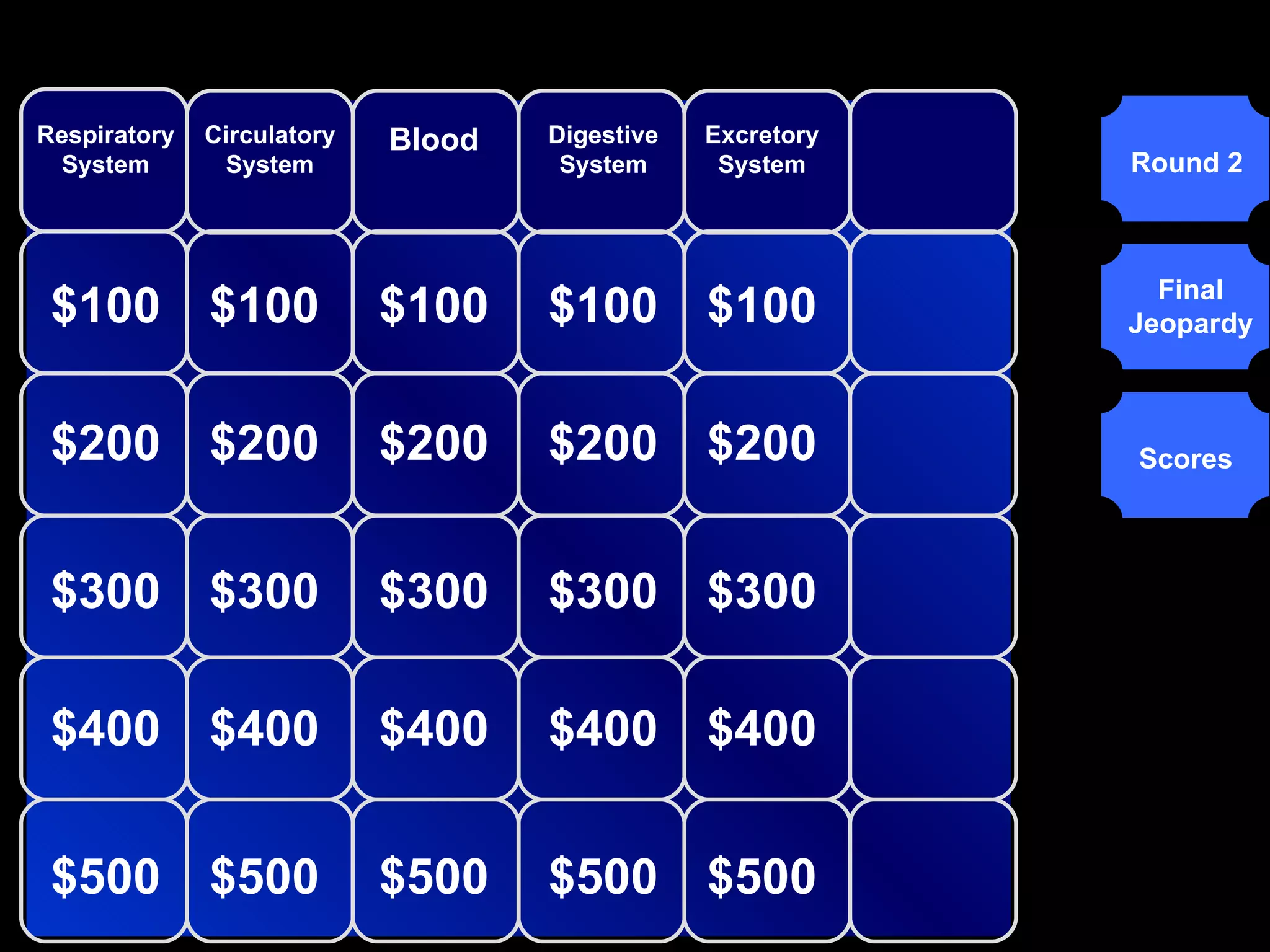 Human Body Jeopardy | PPT | Lung and Respiratory Health | Diseases and ...