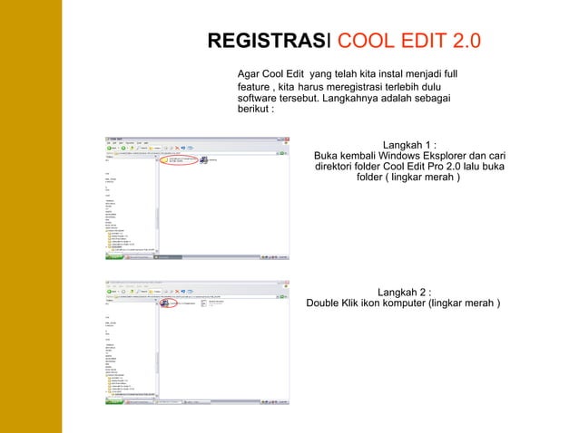 Tutorial Instalasi Cool Edit 2.0 | PPT