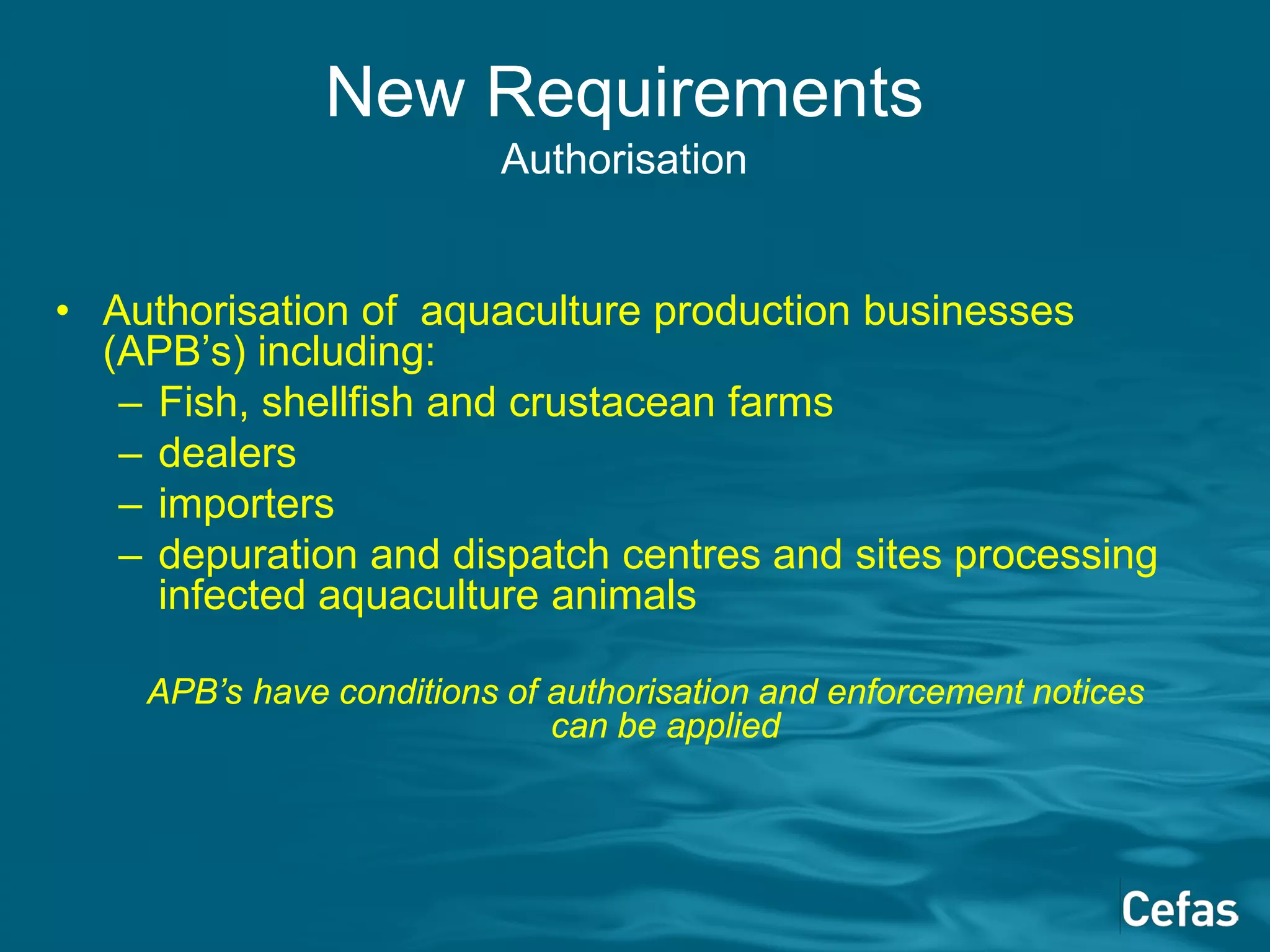 Aquatic Animal Health Directive and the Fish Health Inspectorate | PDF