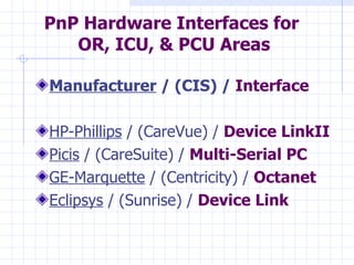 PnP Bedside Communication Interface Options for Automated Data Capture ...
