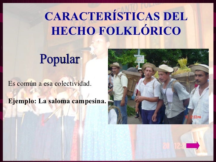 Características del Hecho Folklórico
