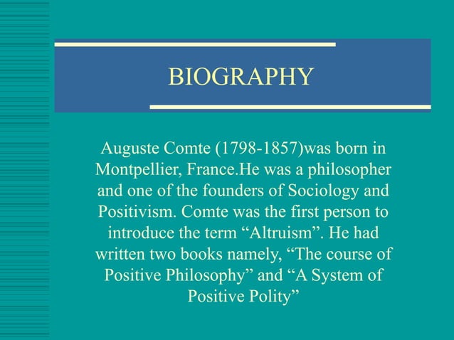 Auguste Comte | PPT