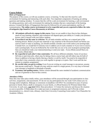 Benchmark 1: Course syllabus sample, Naomi's | PDF