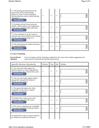 QM rubric per standard, instrument | PDF