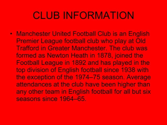 MANCHESTER UNITED | PPT | Soccer | Sports