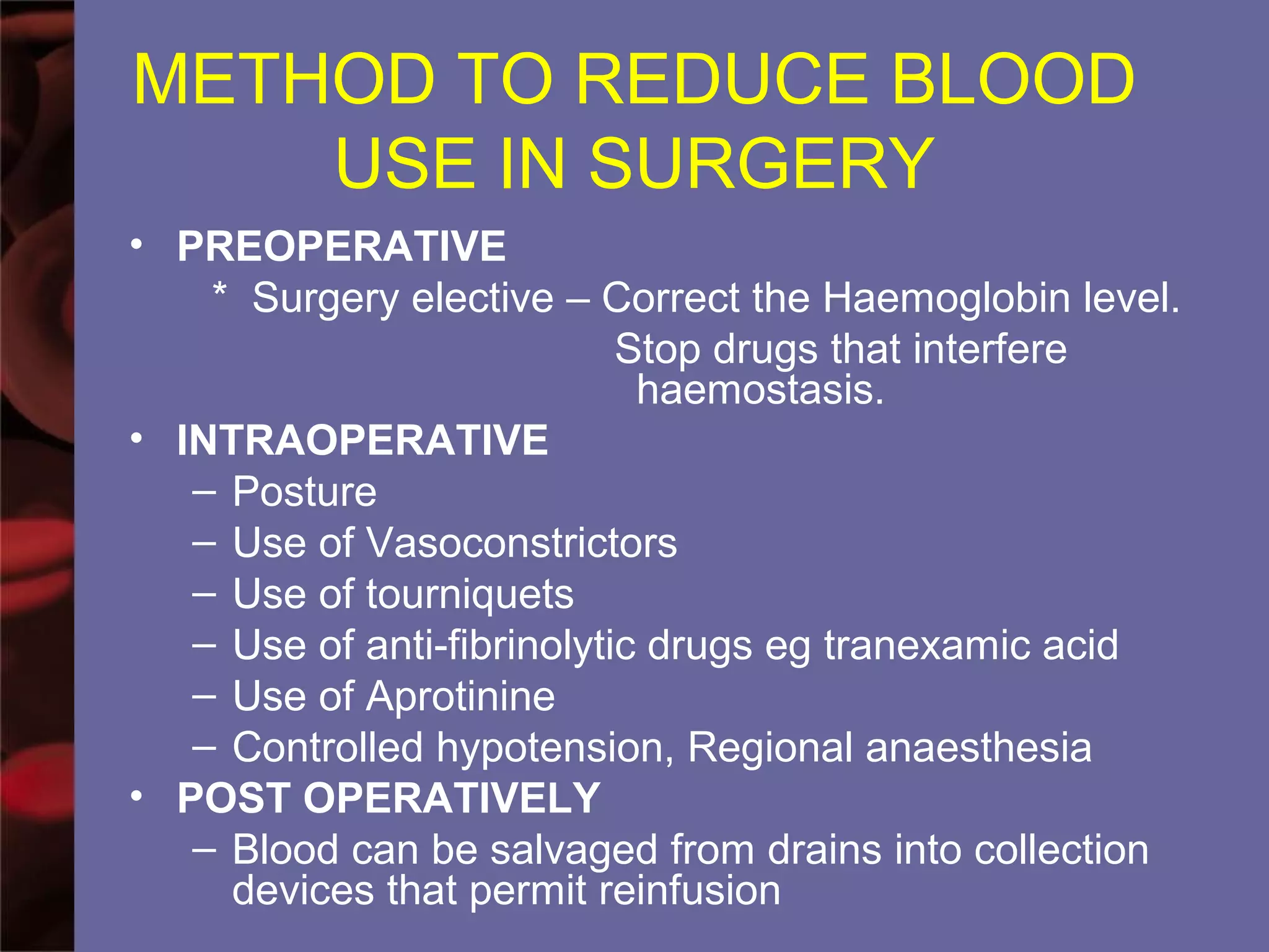 Blood Conservation | PPT