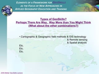 Elements of a Framework for GeoSkills as the Focus of New Approaches in ...