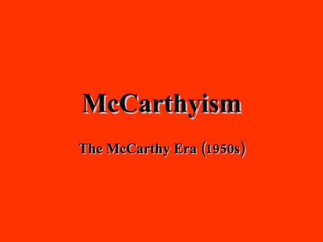 McCarthyism | PPT