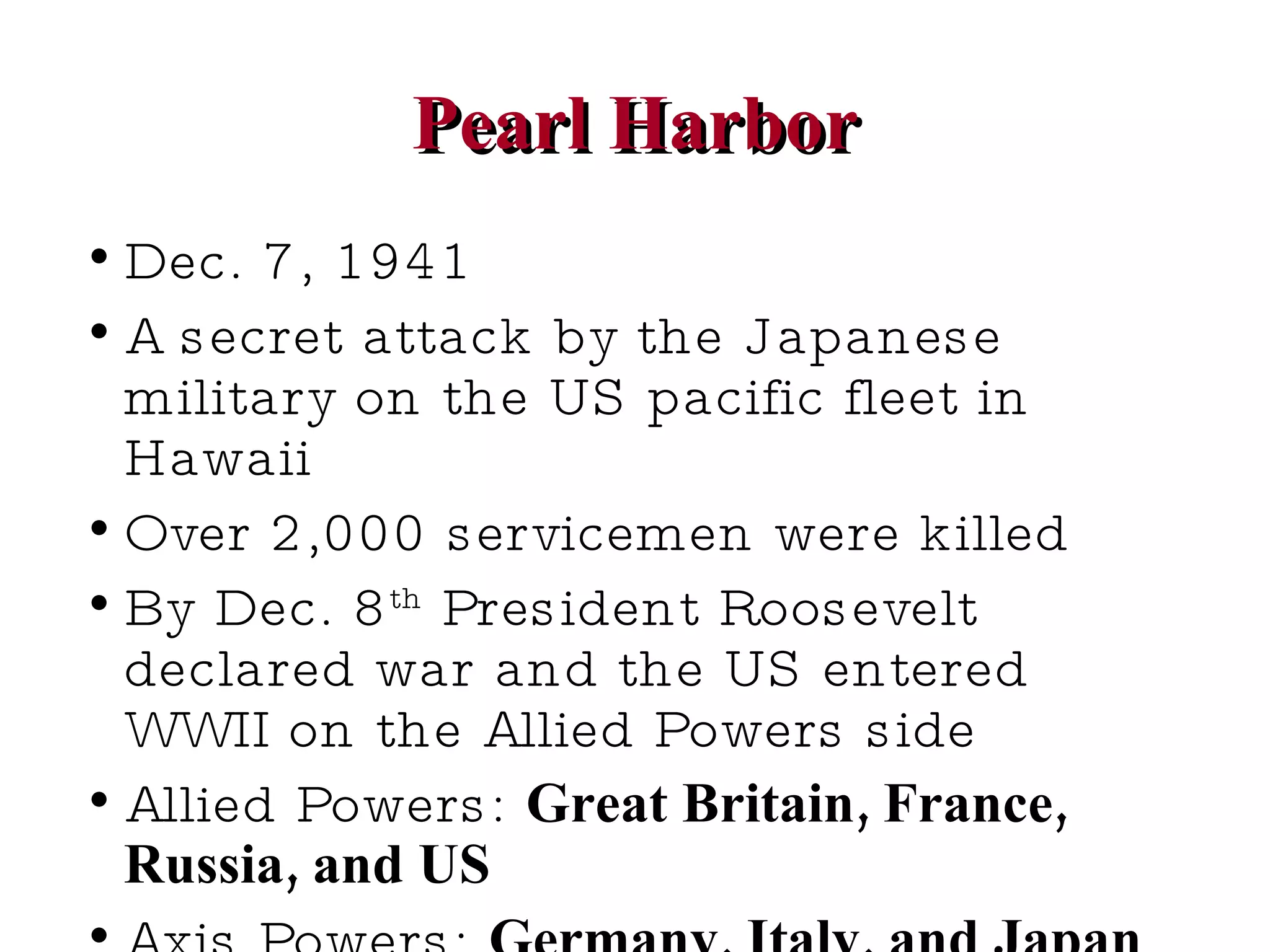 US Enters The War (WWII) | PPT