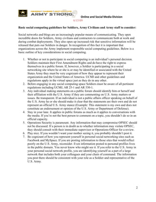 Army Social Media | PDF