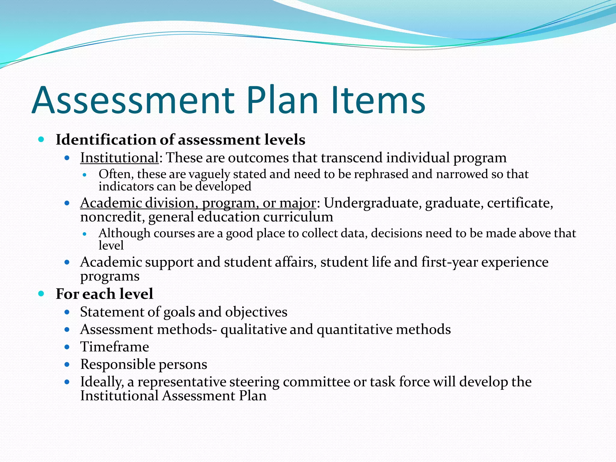 Assessment Planning | PPTX