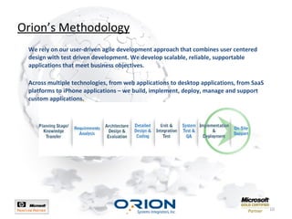 Orion Systems Integrators Presentation | PPT | Computer Software and Applications | Computing
