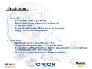Orion Systems Integrators Presentation | PPT